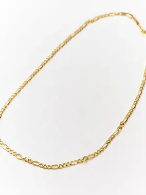 THEIR STUDIOS Harlow 14k Solid Gold Figaro Chain Necklace - 18"